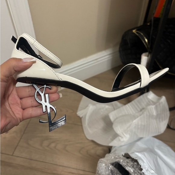 None | Shoes | Chic White Heels With Signature Logo | Poshmark